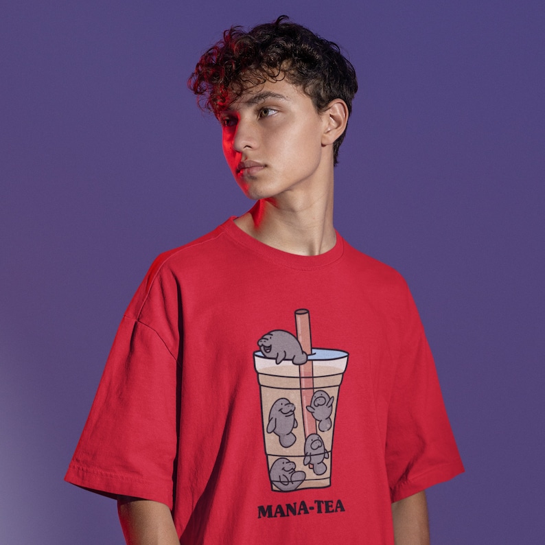 Mana-tea T-shirt: Funny Manatee Iced Tea Graphic Tee - Etsy