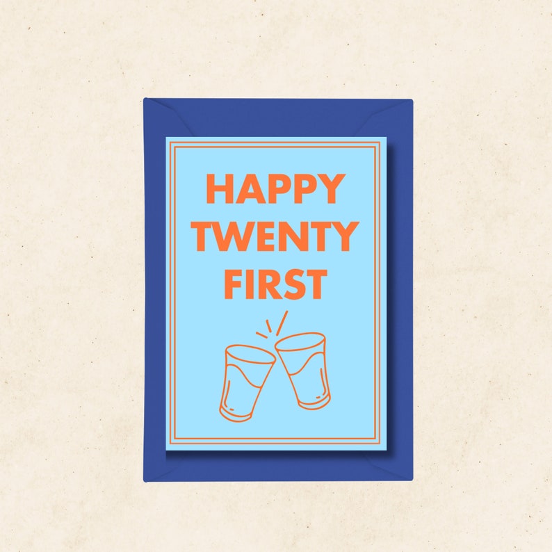 Printable Cheers 21st Birthday Cards: Beer and Cocktail Themed | Happy ...