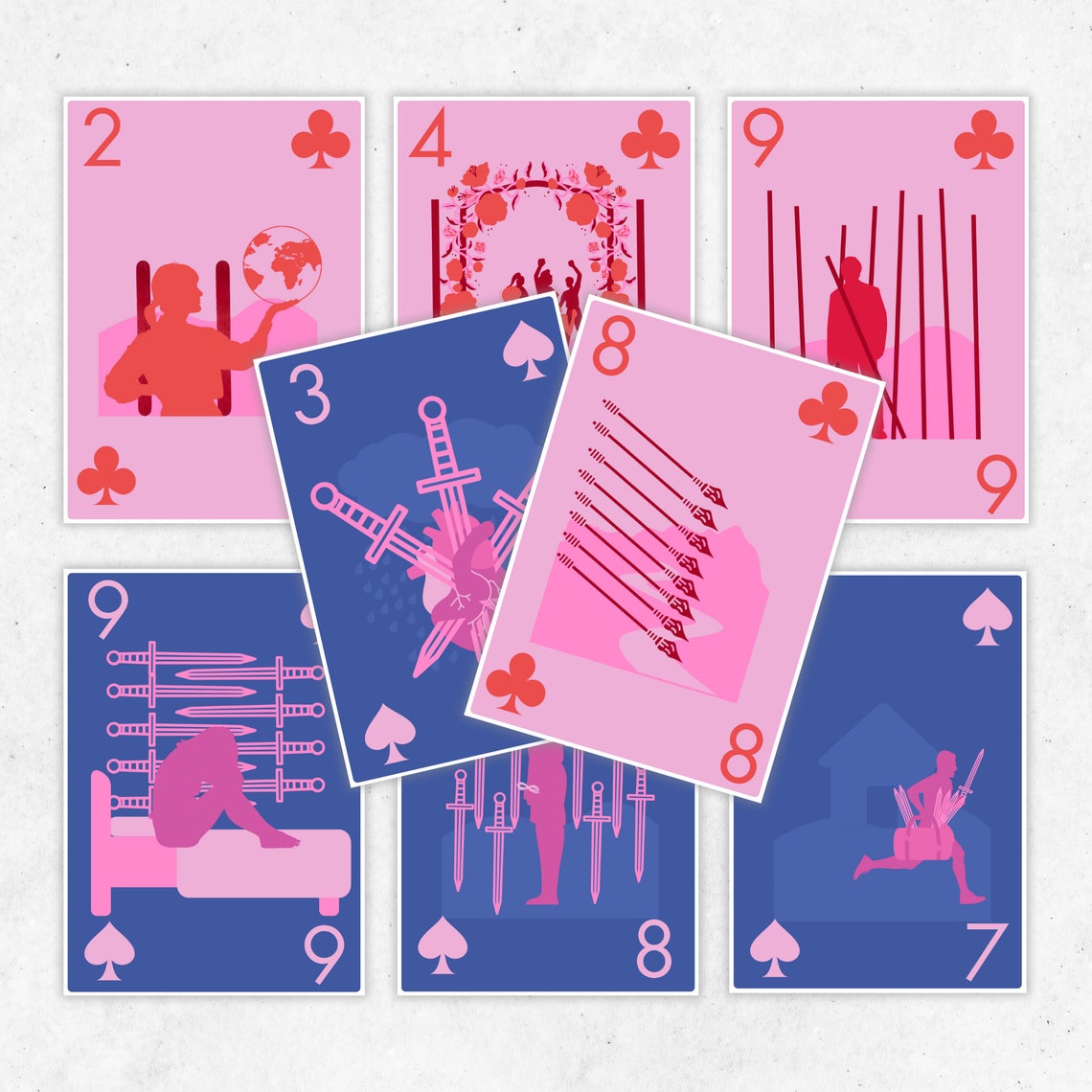 Minimalist Printable Cartomancy Deck – 52 Playing Cards for Divination ...