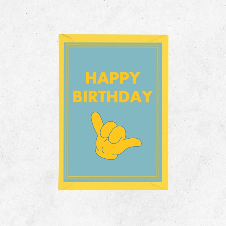 Printable Minimalist Birthday Cards: Smiley Face and Shaka Sign | for ...