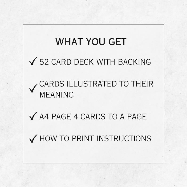 Minimalist Printable Cartomancy Deck – 52 Playing Cards for Divination ...