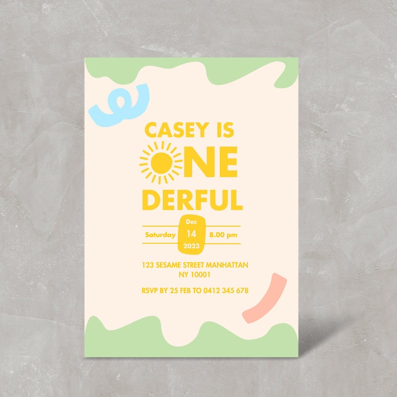 Editable First Birthday Invitation: Art and Paint Theme, Crafty ...