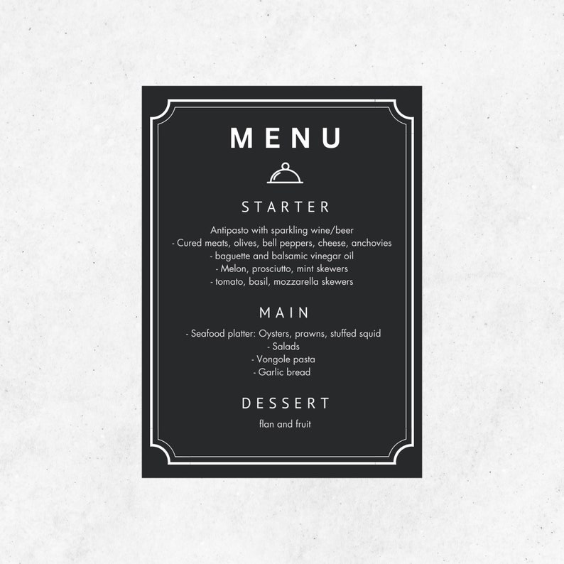 Editable Menus: Dinner, Bar Food and Dessert Menus | for Restaurants ...