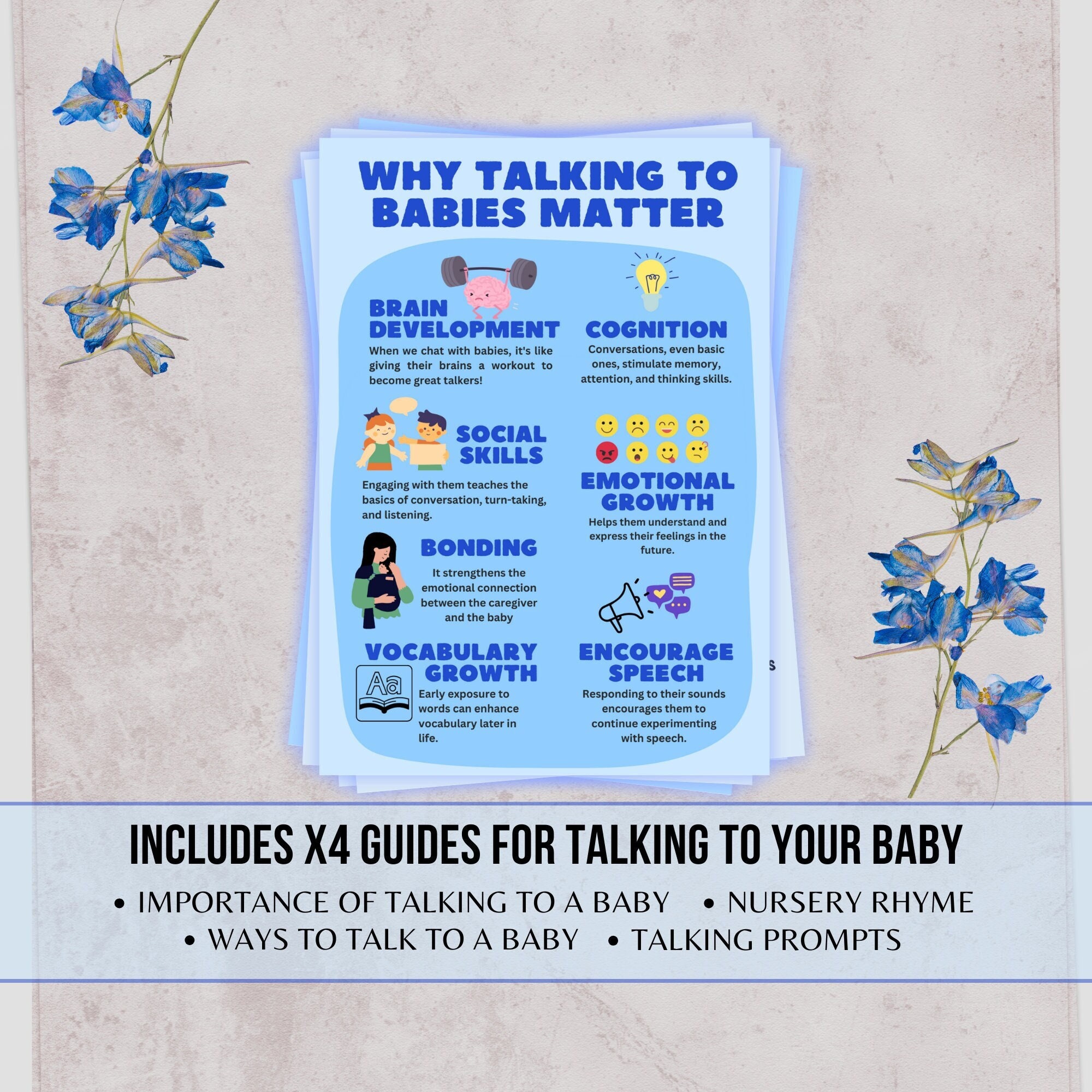 Newborn Educational Printable PDF Handout: Talking to Your Baby | New ...