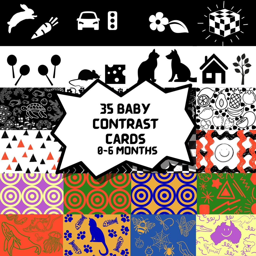 High Contrast Baby Cards | 0 - 6 Months | Sensory Baby Flashcards ...