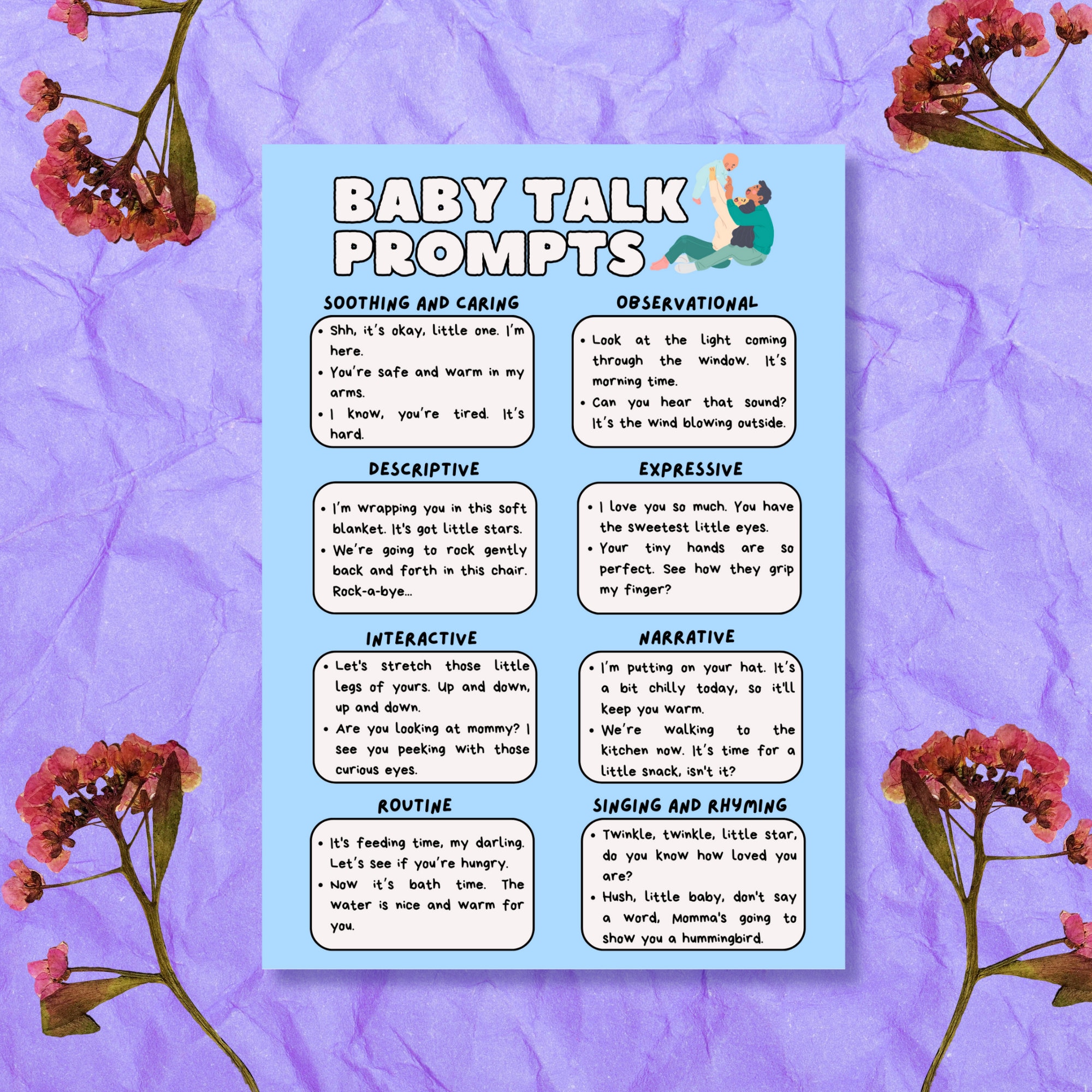 Newborn Educational Printable PDF Handout: Talking to Your Baby | New ...
