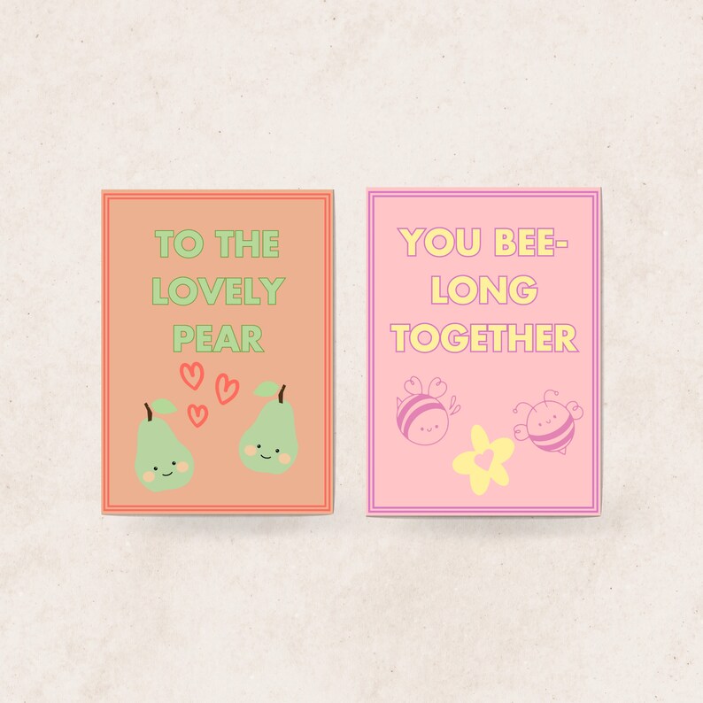 Pun Wedding Cards | Cute Pear & Bee Designs (digital Download) - Etsy