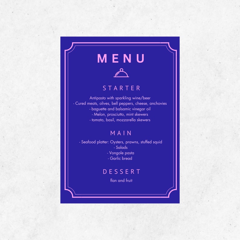 Editable Menus: Dinner, Bar Food and Dessert Menus | for Restaurants ...