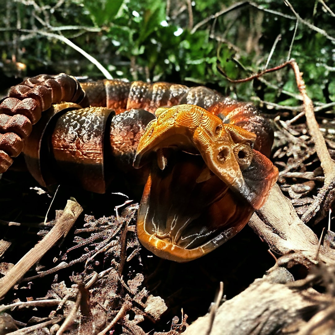 Articulated Flexi Viper 3D Printed Snake Fidget Creation, Pit Viper ...