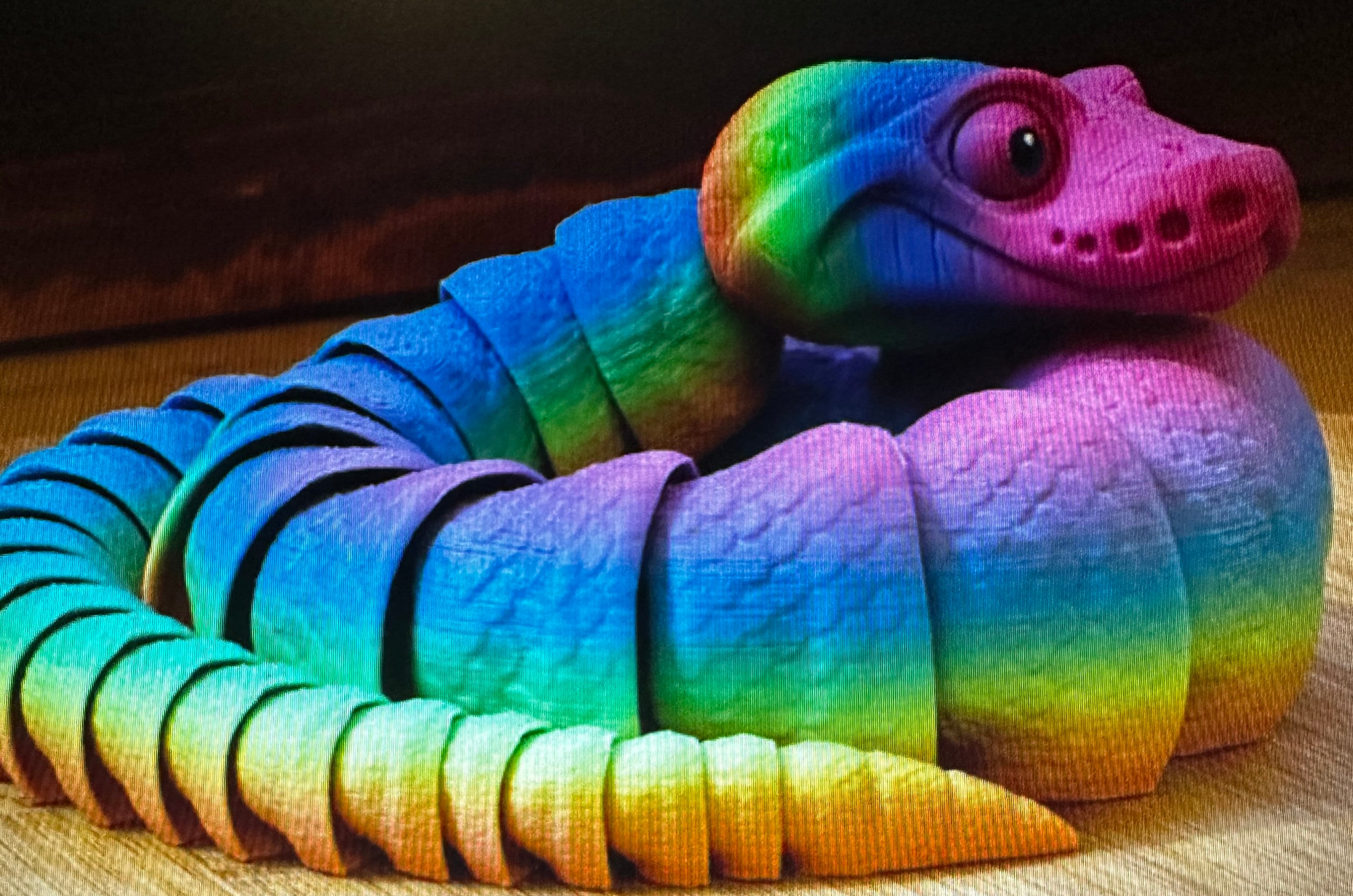 3D Printed Articulated Ball Python, Fidget Toy, Desk Stress Toy, 3D ...