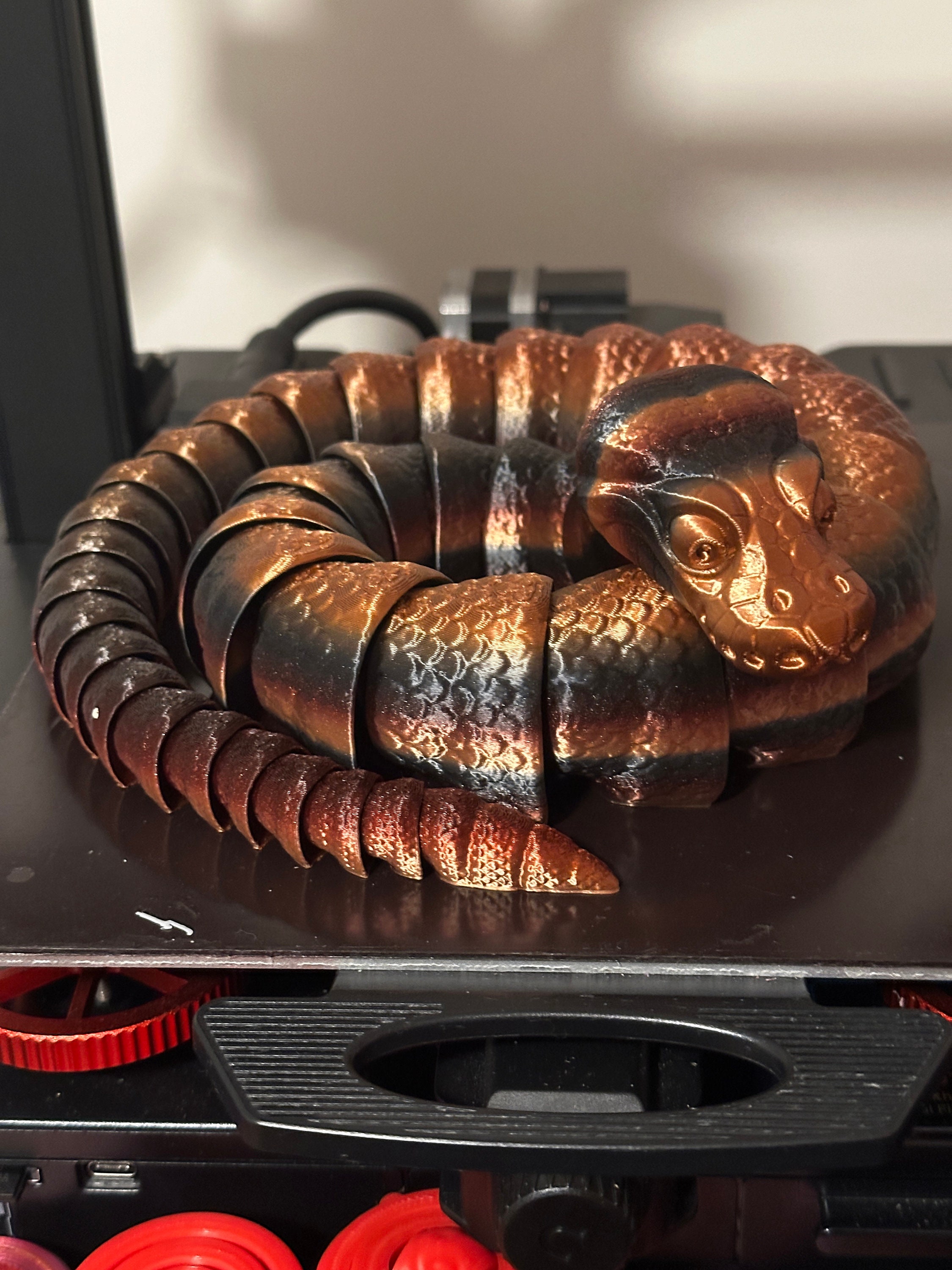 3D Printed Articulated Ball Python, Fidget Toy, Desk Stress Toy, 3D ...