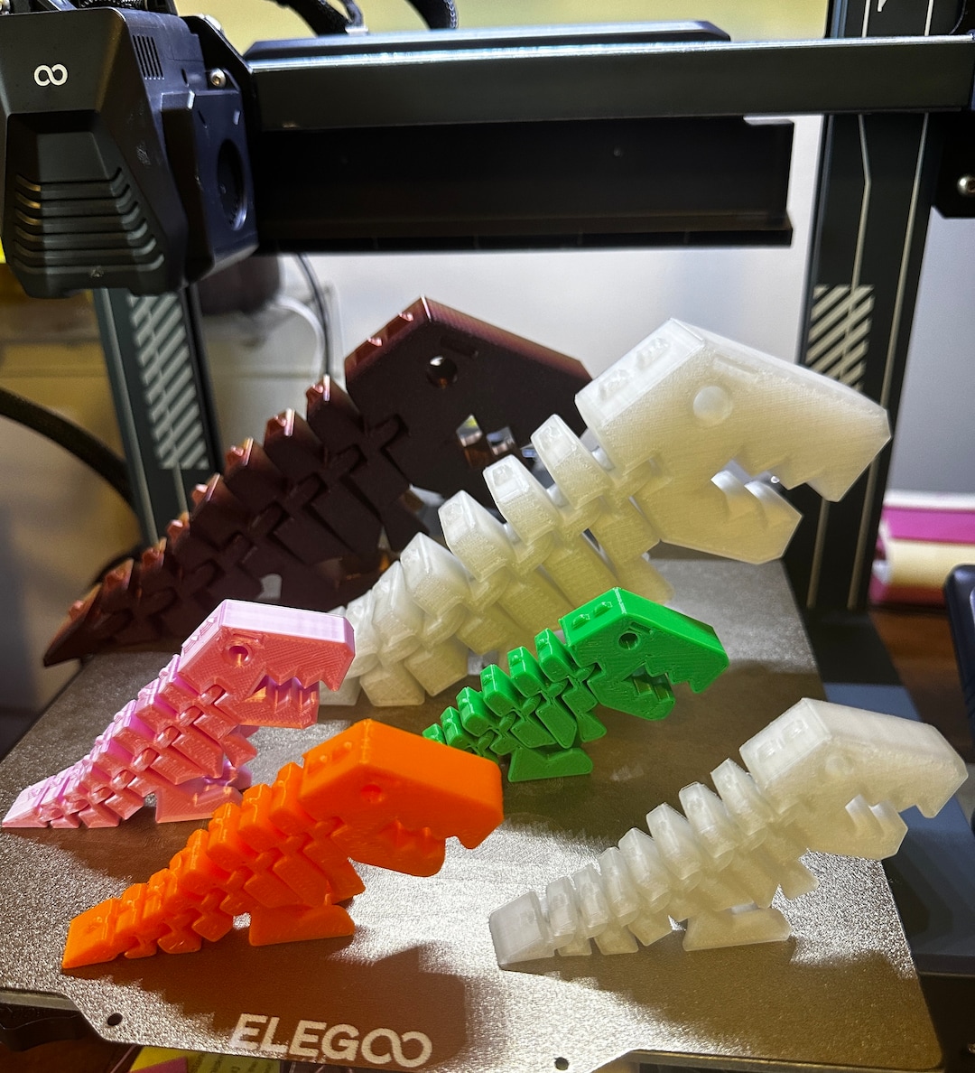 Flexi Fidget Dinosaur Flexable Glow in the Dark Sensory Tool Custom ...