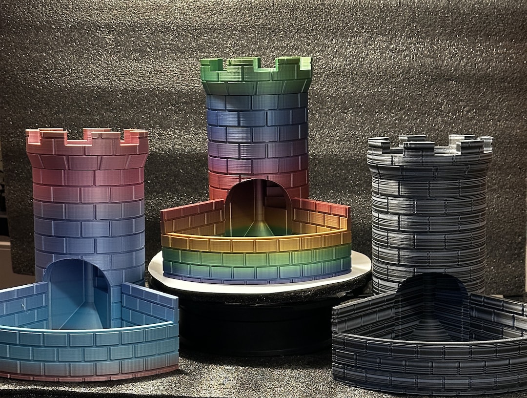 3D Printed Castle Dice Tower Two Piece Tabletop Gaming Accessory Custom ...