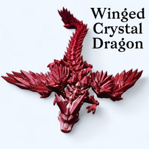 Magical Winged Crystal Dragon, 3D Printed Articulated Creation ...