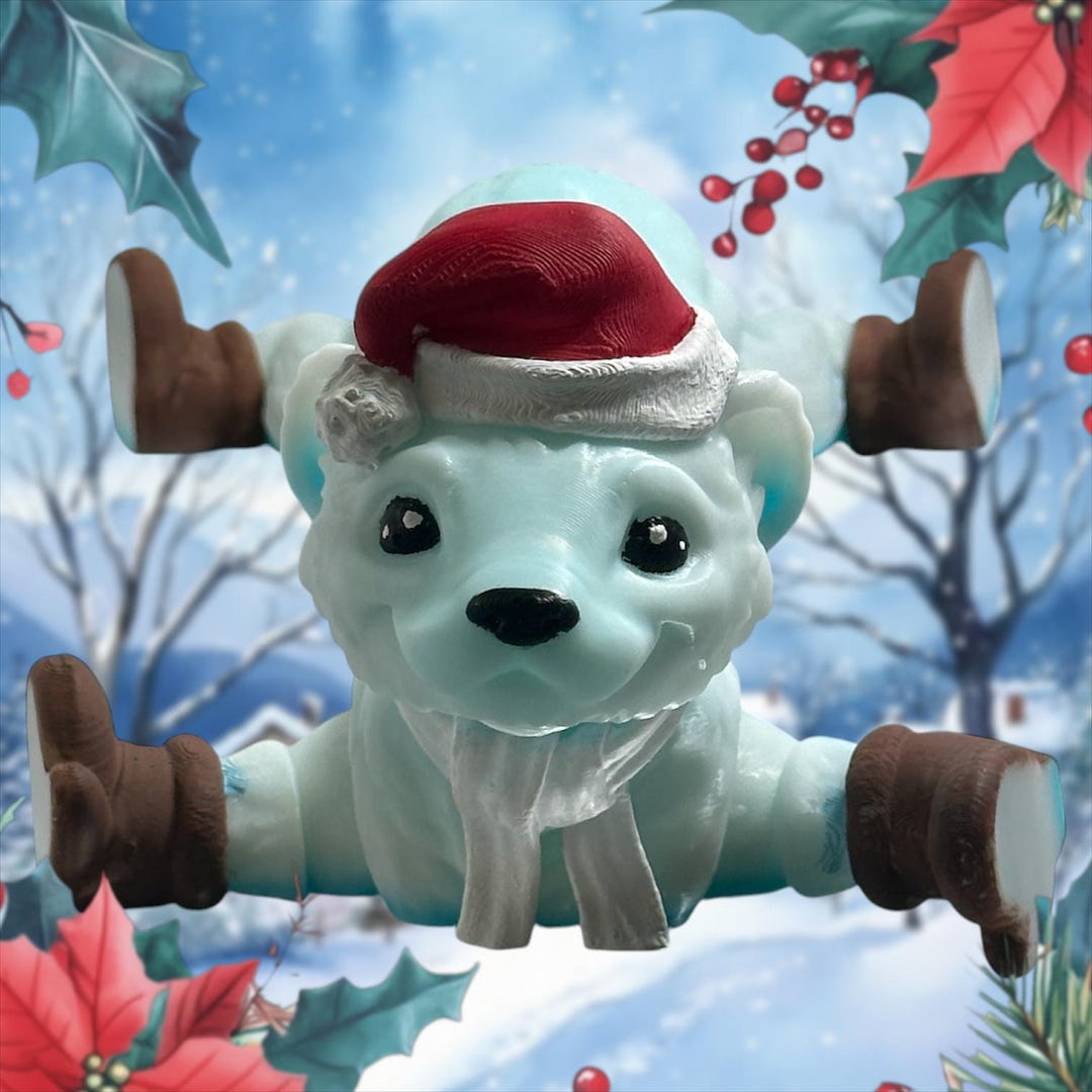 3D Printed Articulating Winter Ferret Friend/christmas Gift/animal ...