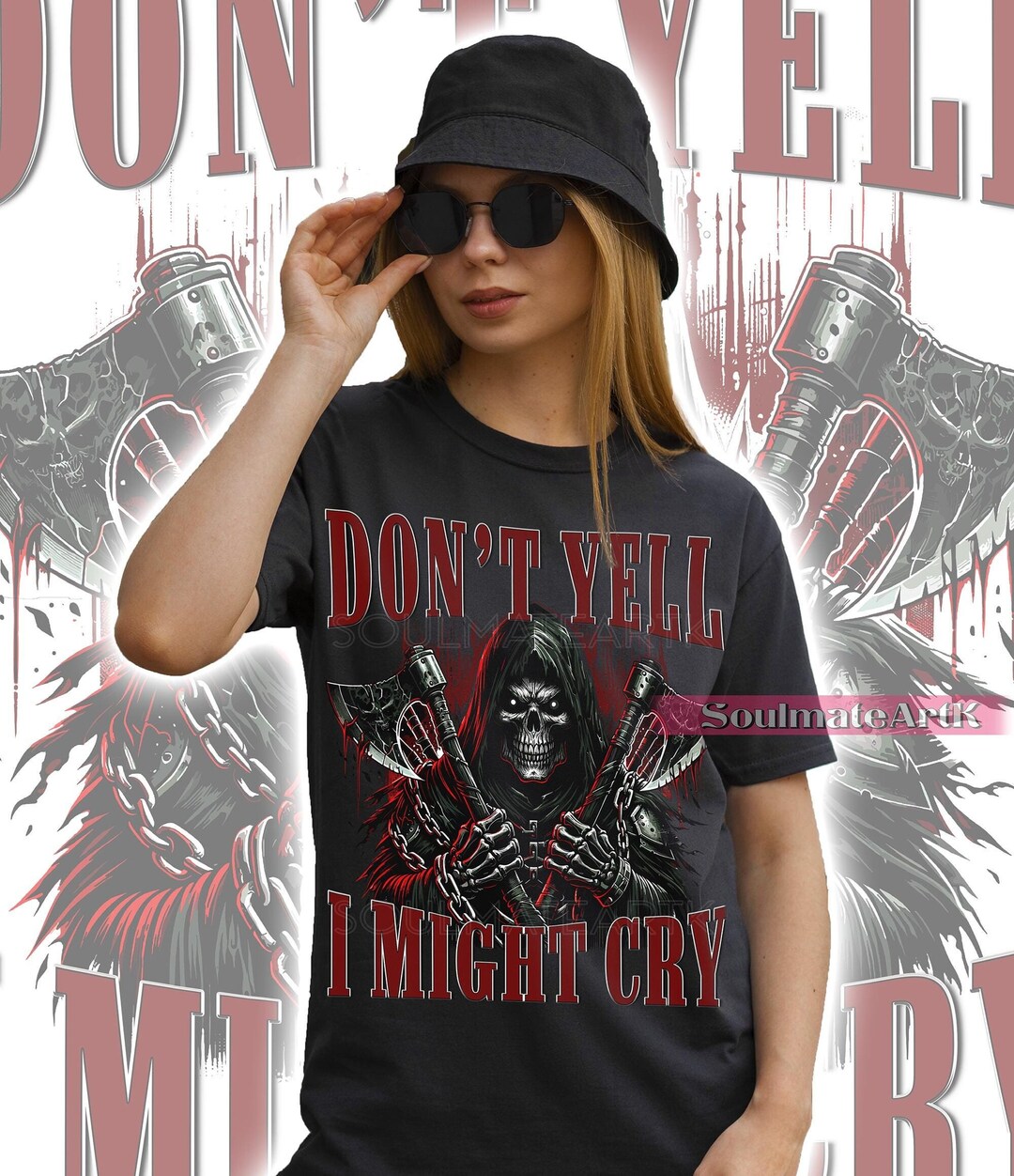 Don't Yell I Might Cry Shirt, Funny Evil Skeleton Meme Tshirt, Cool ...