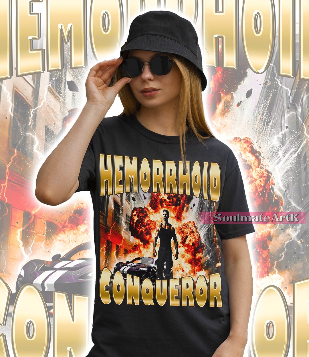 Hemorrhoid Conqueror Shirt, Funny Meme Tshirt, Weird Specific ...