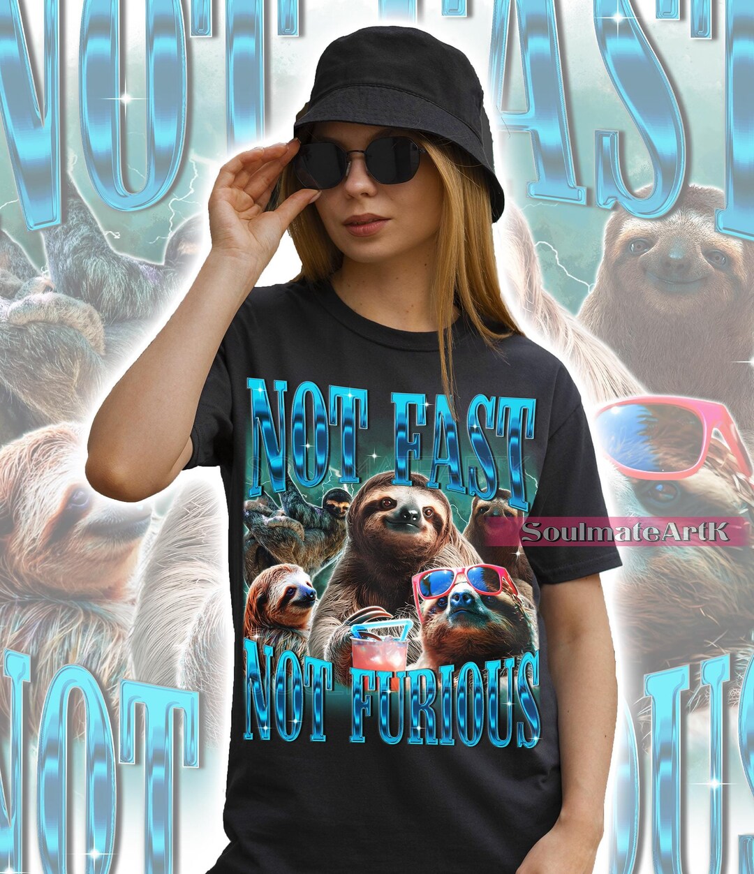 Funny Not Fast Sloth Shirt, Meme Tshirt, Sloth Animal Sweatshirt, Cute ...