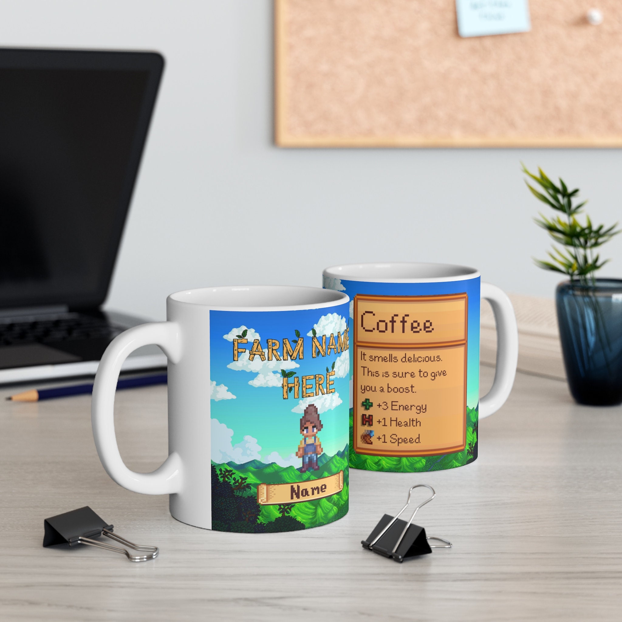 Stardew Valley Custom Mug, Coffee/tea Mug, Farming Game Mug, Stats ...