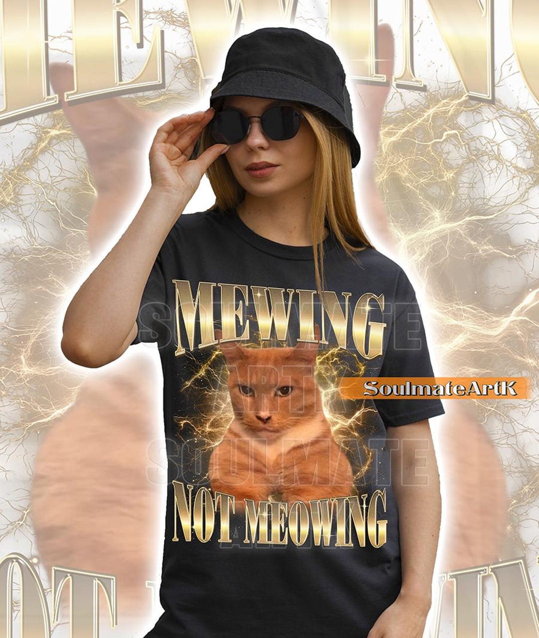 Mewing Not Meowing Shirt, lustige Chad Cat Tshirt, Meme Witz Sweatshirt ...