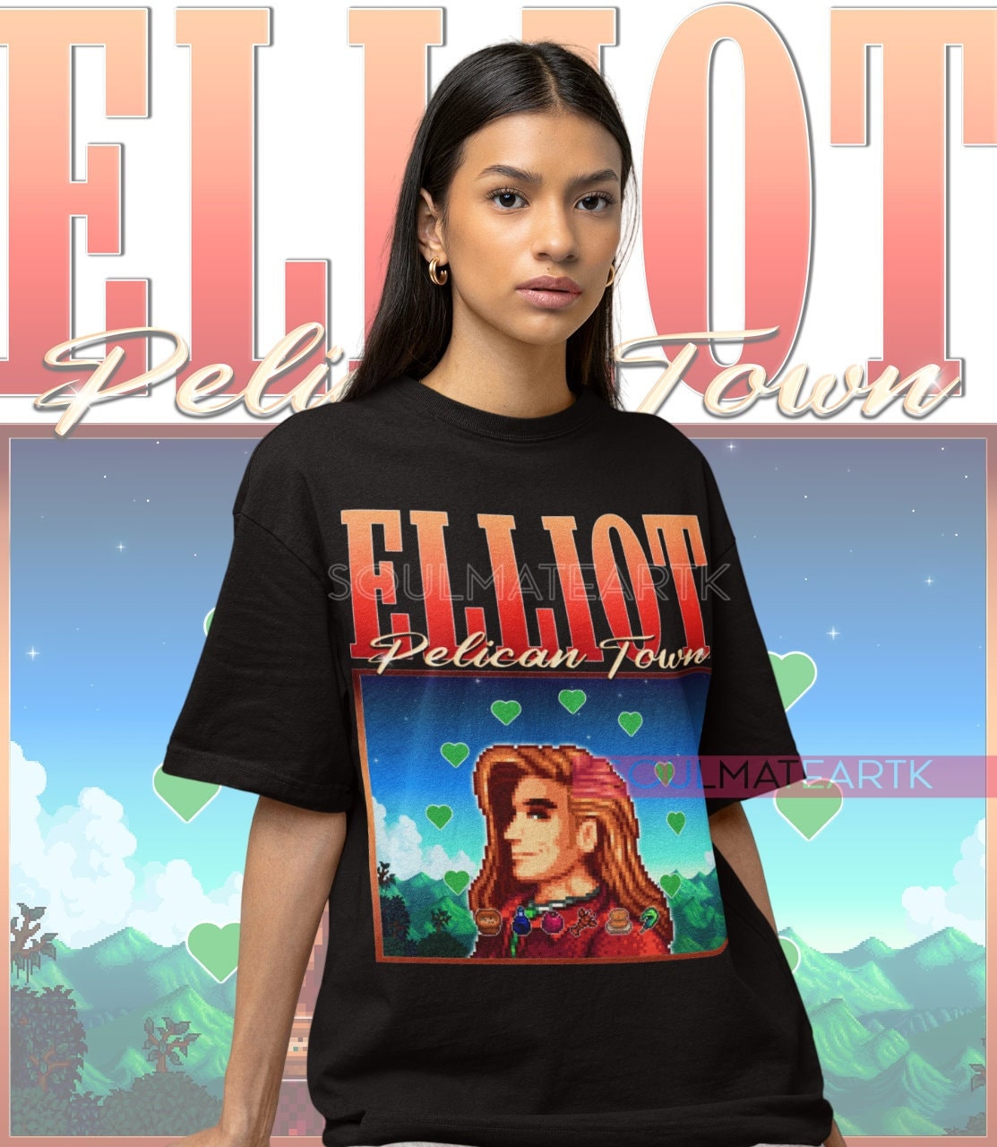 Stardw Valley Elliot T-shirt, Stardew Valley Character Shirt, Food ...