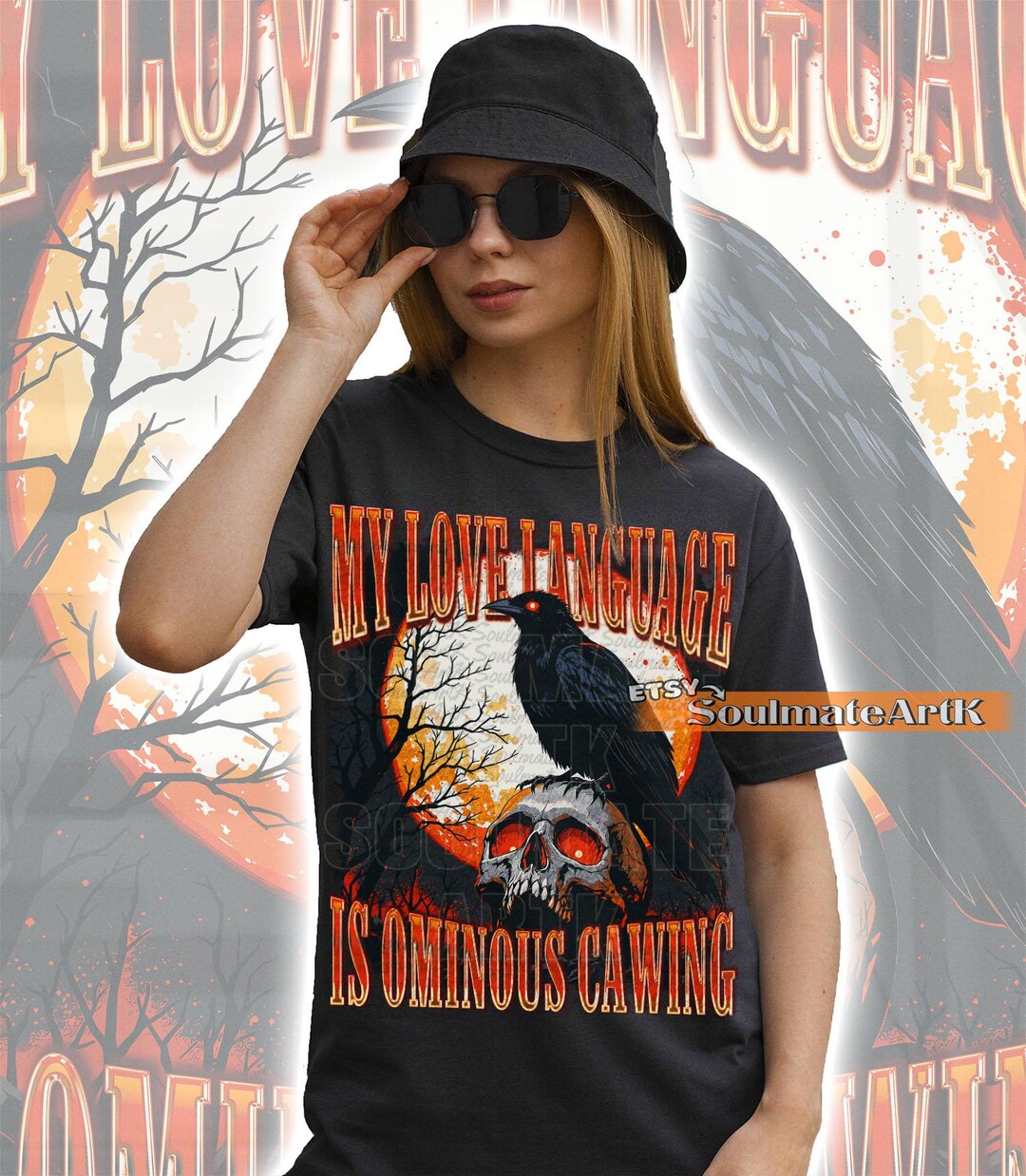 My Love Language is Ominous Cawing Shirt, Funny F-caw-f Tshirt, Bird ...