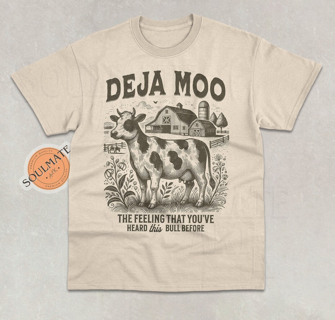Deja Moo Shirt, Funny Cow Tshirt, Retro Farm Sweatshirt, Graphic ...