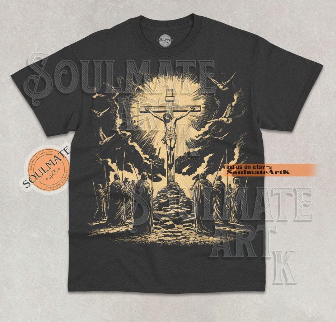 Jesus Crucifixion Scene Shirt, Retro Jesus Tshirt, Christian Religious ...