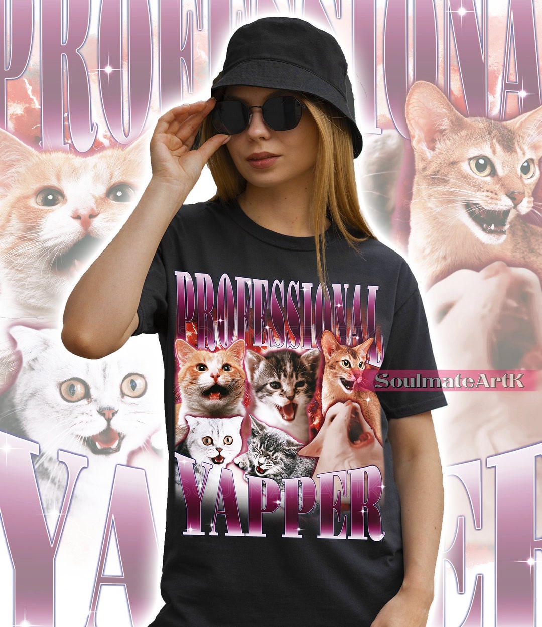Professional Yapper Cat Shirt, Funny Meme Tshirt, Graphic Sweatshirt ...
