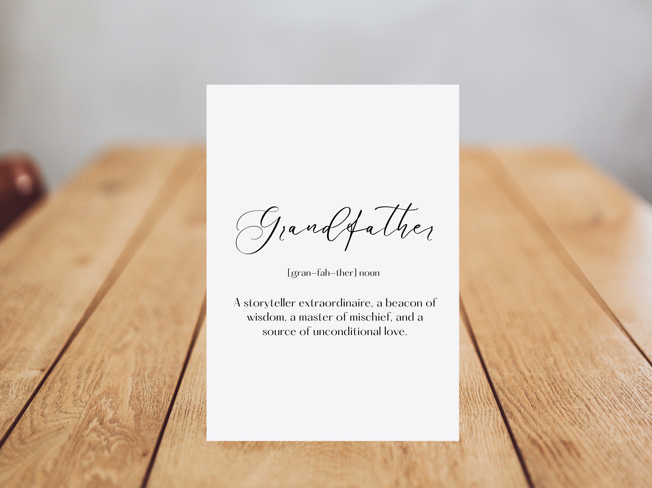 Grandfather Definition Card, Bespoke Card, 75th Birthday Grandpa ...
