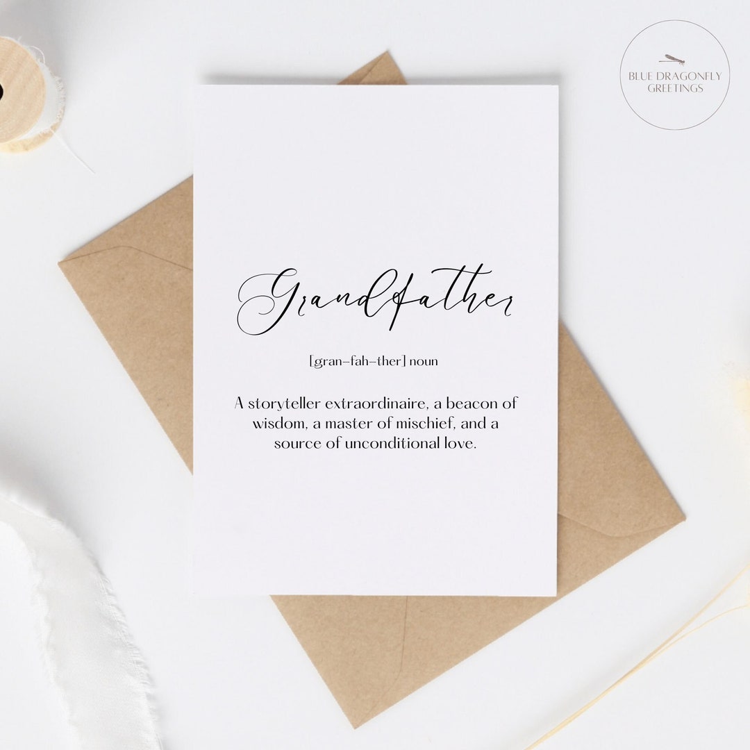 Grandfather Definition Card, Bespoke Card, 75th Birthday Grandpa ...