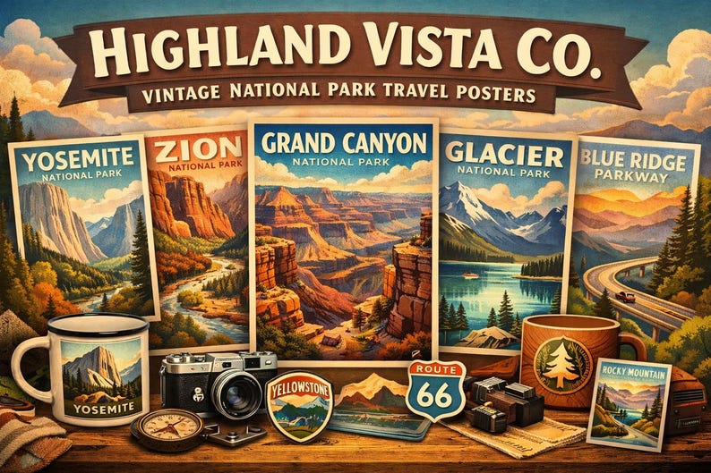 Denali National Park Poster – Vintage WPA Style Alaska Travel Poster ...