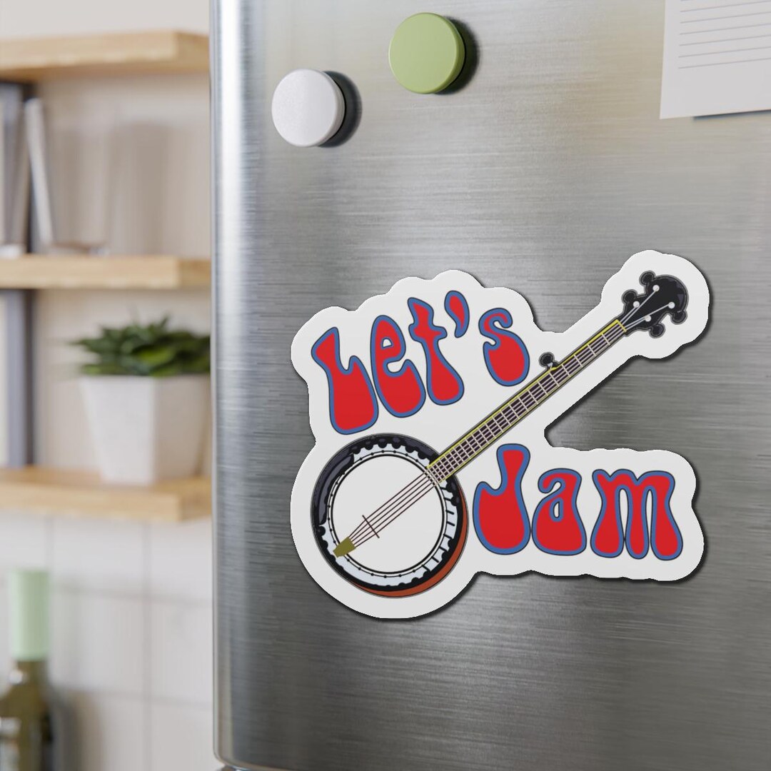 Let's Jam Banjo Magnet: Music Lover Gift, Locker Art - Etsy