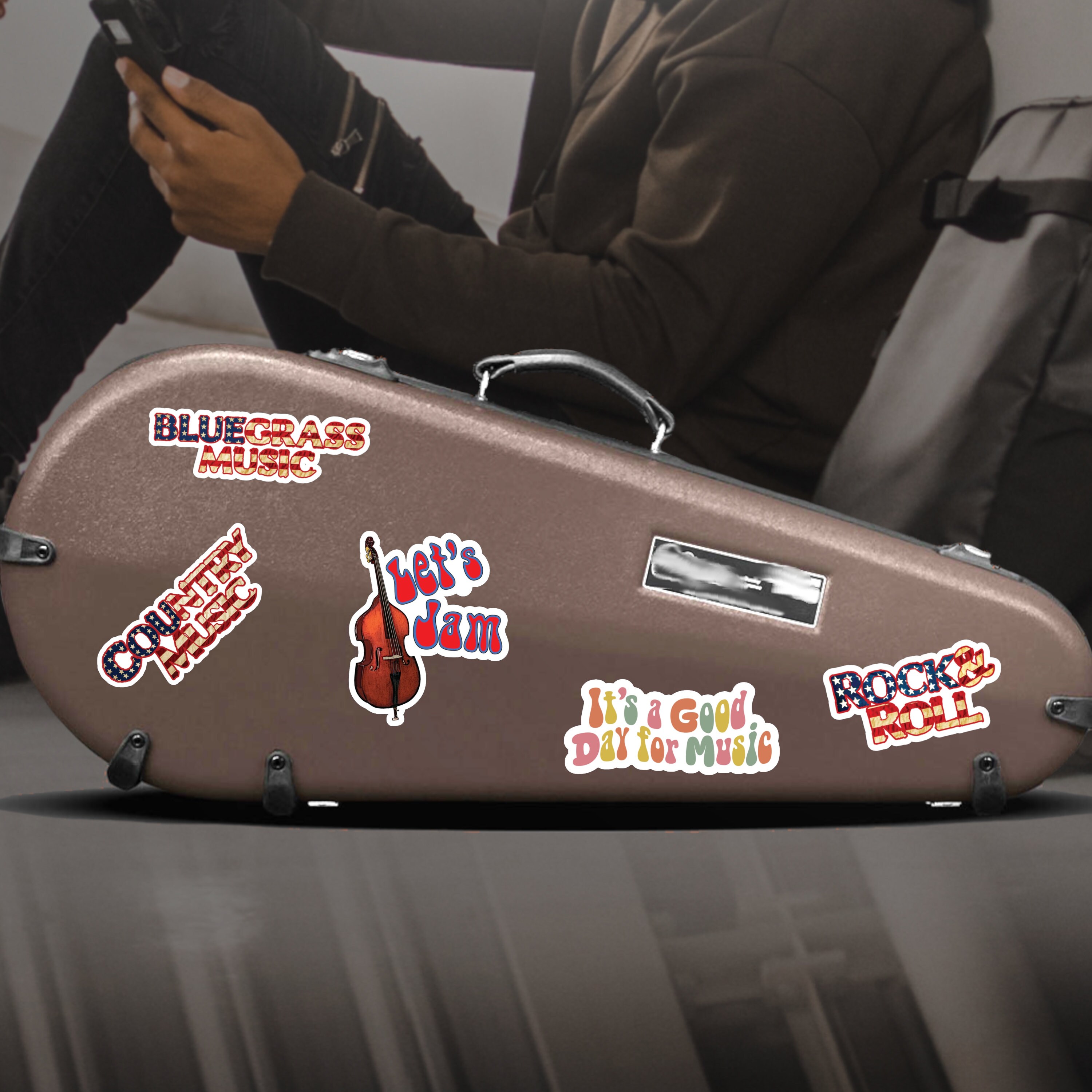 Fun "let's Jam" Stand up Bass Sticker Acoustic Bass Players Unite! Jam ...