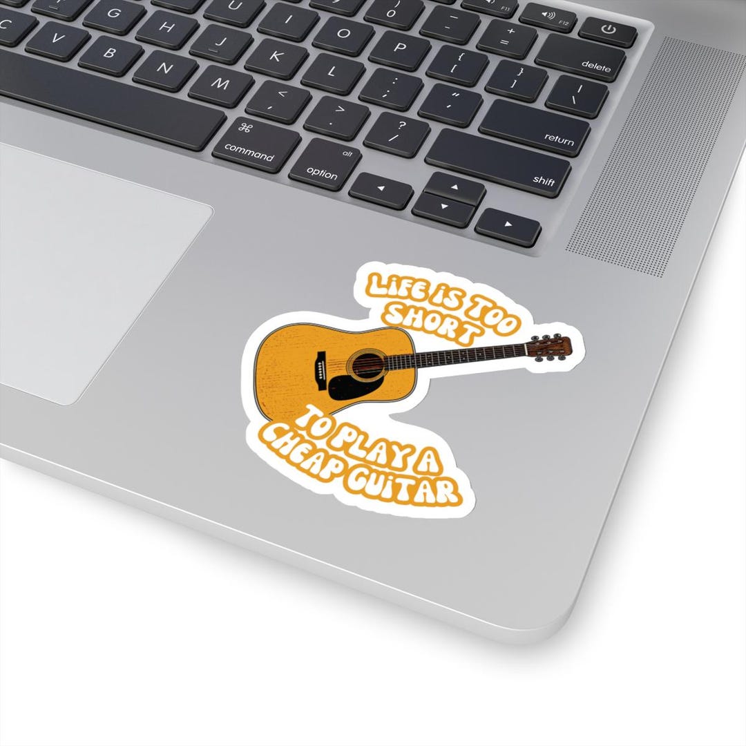 Acoustic Guitar Sticker, Music Instrument Decal for Notebook Laptop ...