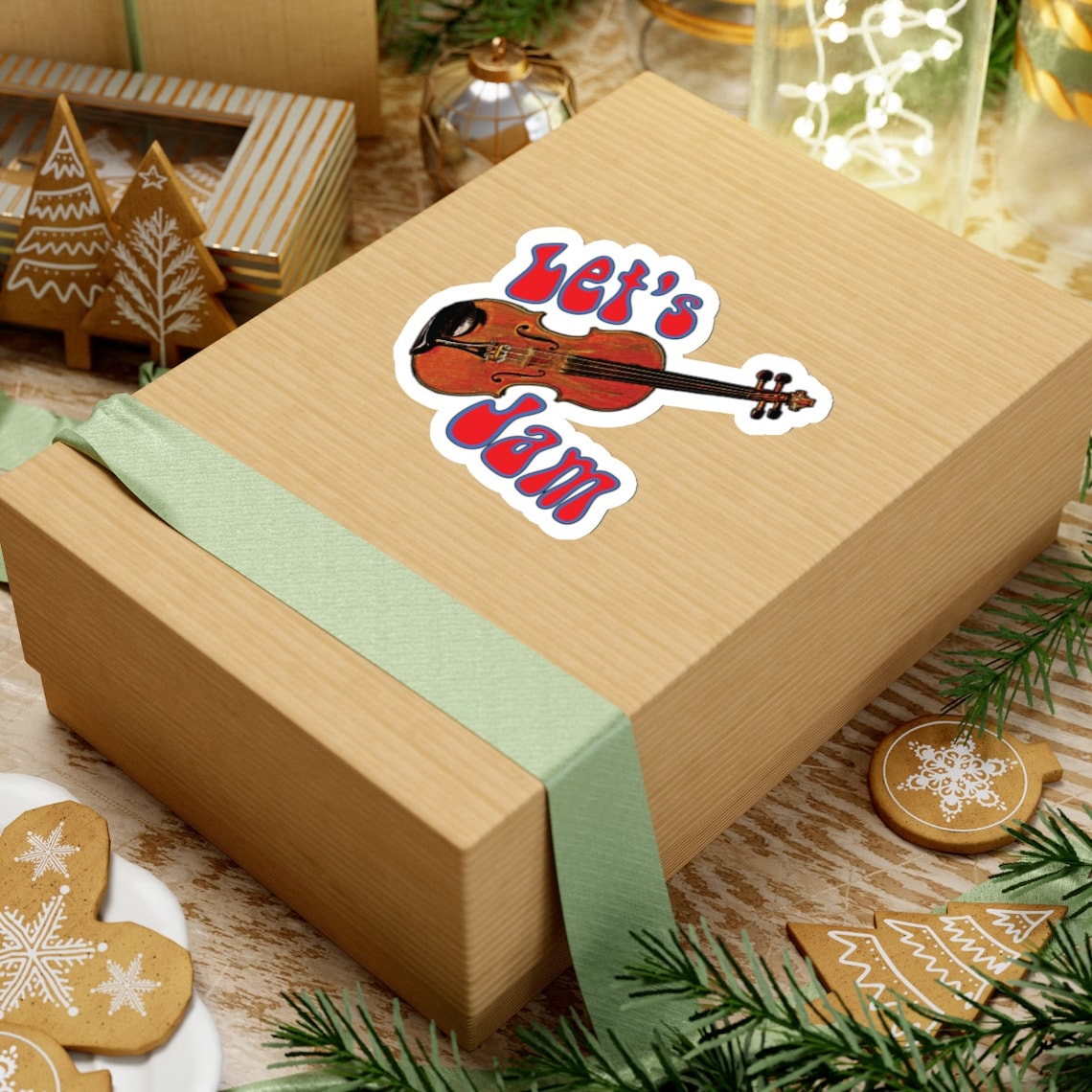 Fiddle / Violin Lets JAM Sticker for Musicians, Jam Music Decal for ...