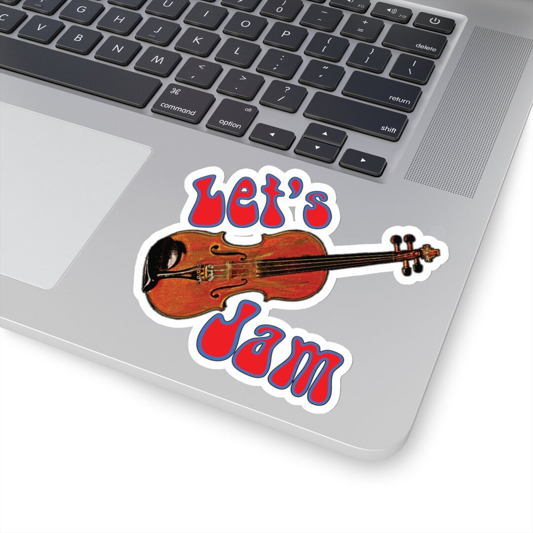 Fiddle / Violin Let"s JAM Sticker for Musicians, Jam Music Decal for ...