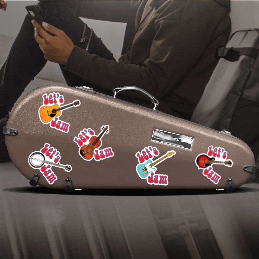 Fiddle / Violin Lets JAM Sticker for Musicians, Jam Music Decal for ...