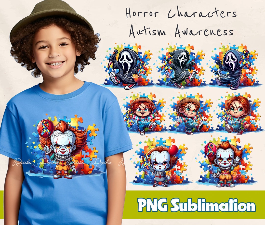 Autism Awareness PNG Bundle, Autism Horror Clipart, Awareness Support ...