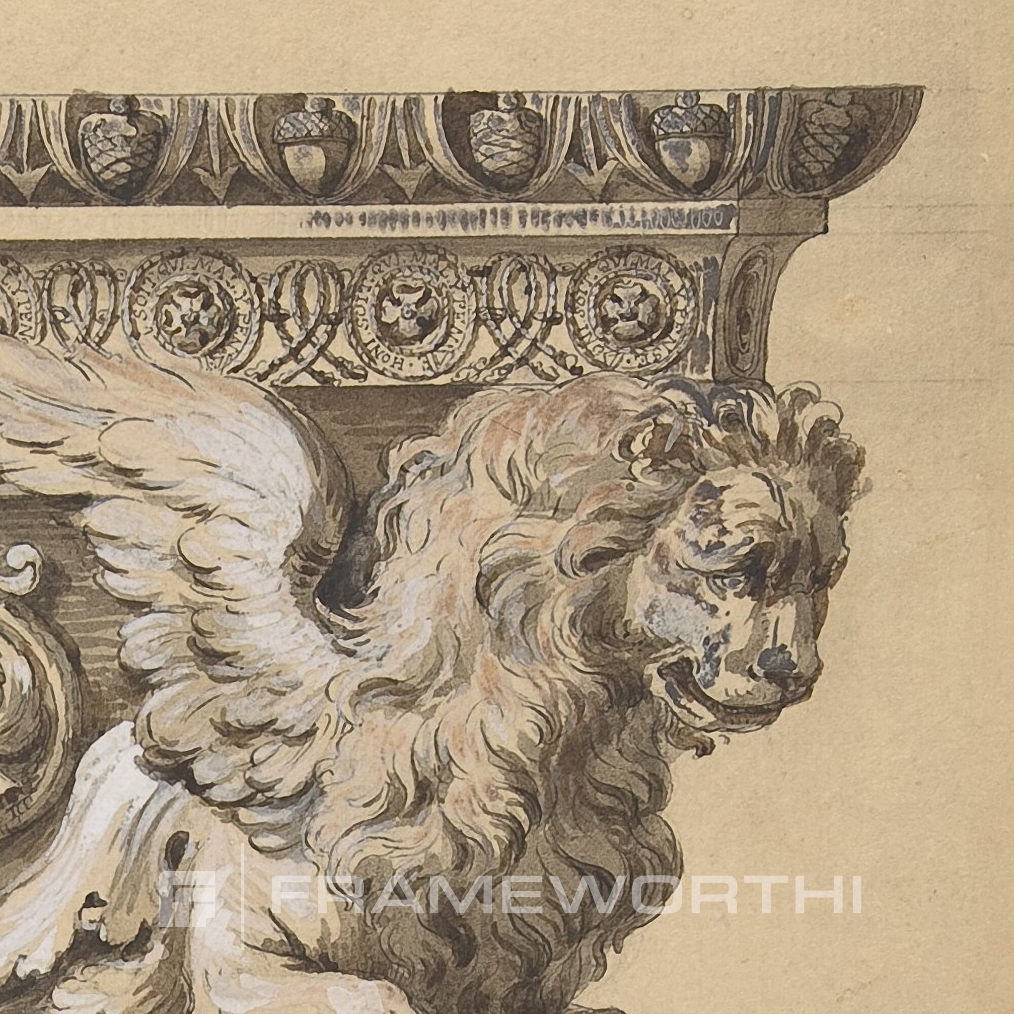 Ancient Rome Architectural Wall Art | Muted Neutral Pen and Ink Drawing ...