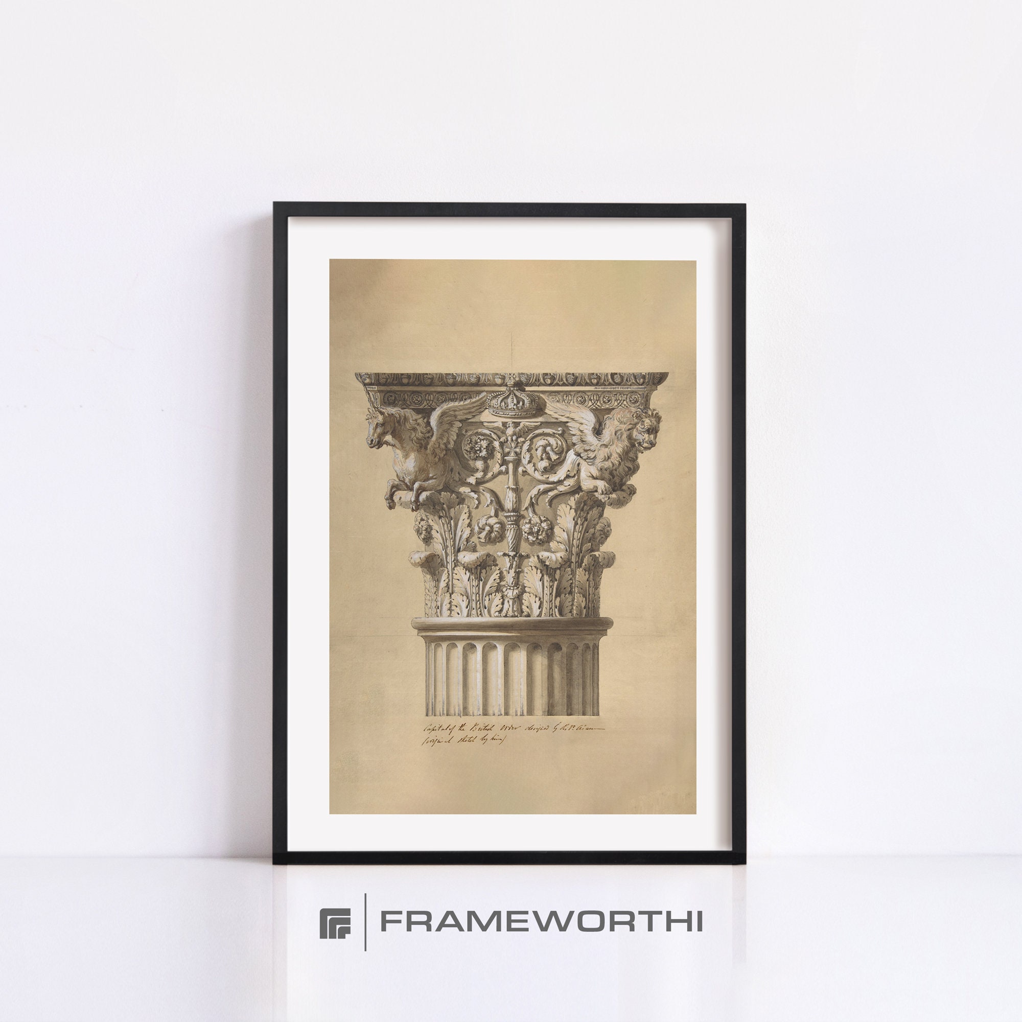 Ancient Rome Architectural Wall Art | Muted Neutral Pen and Ink Drawing ...