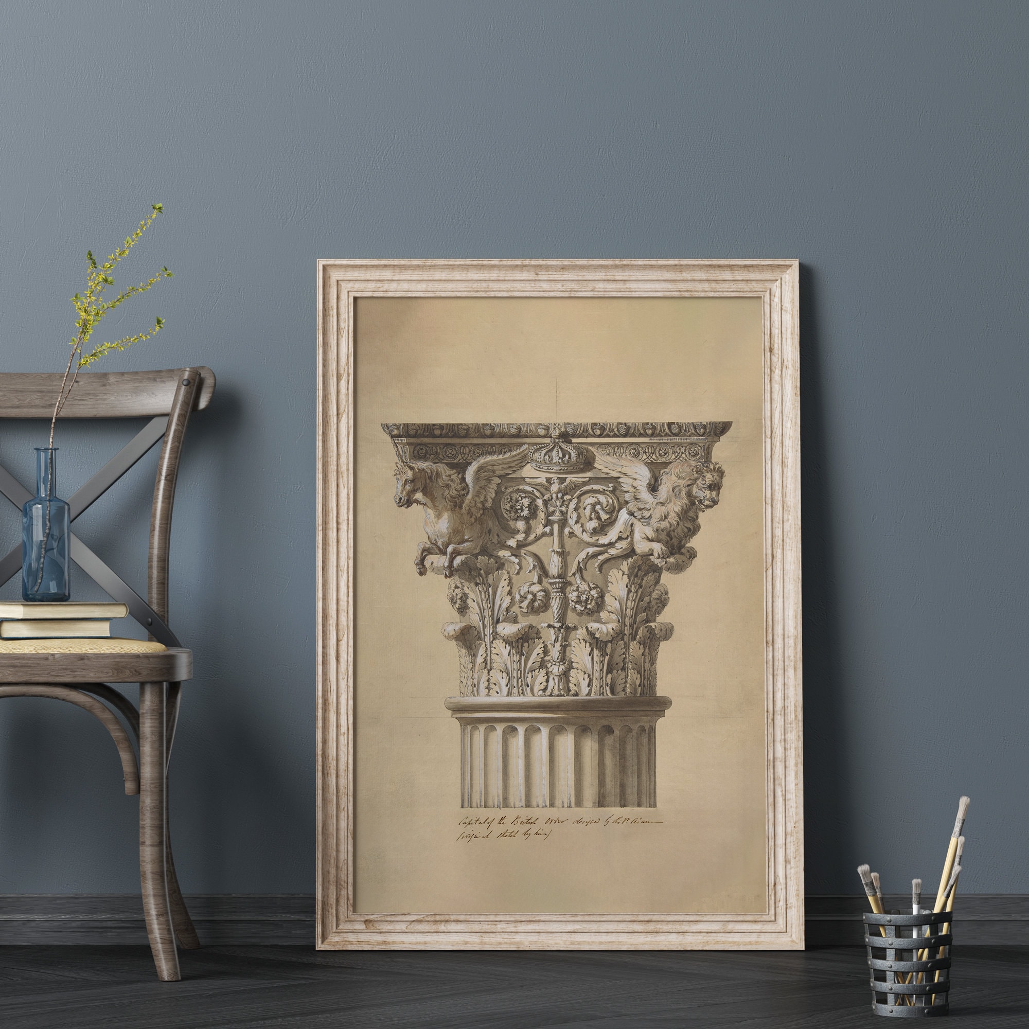 Ancient Rome Architectural Wall Art | Muted Neutral Pen and Ink Drawing ...