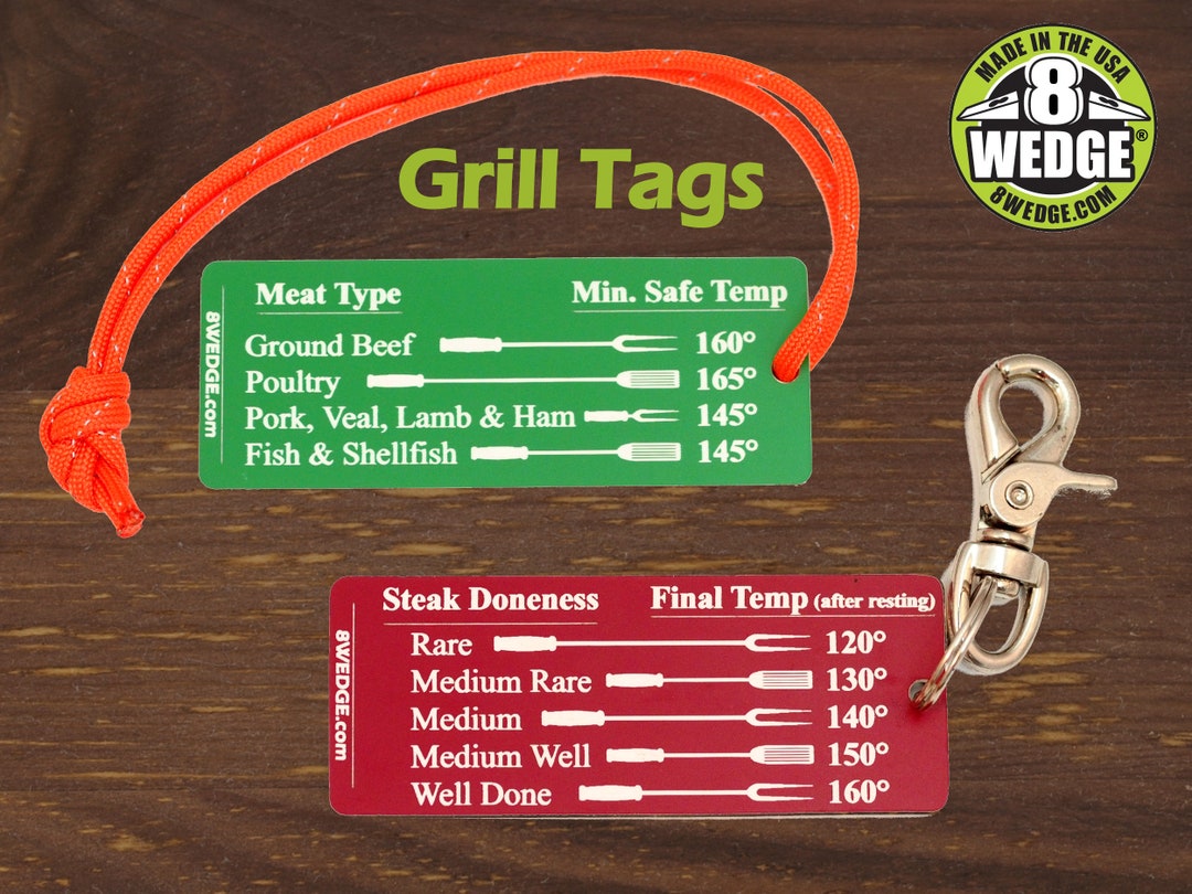 Grill Tags: Quick Reference Temperature Tags for Cooking and Grilling ...