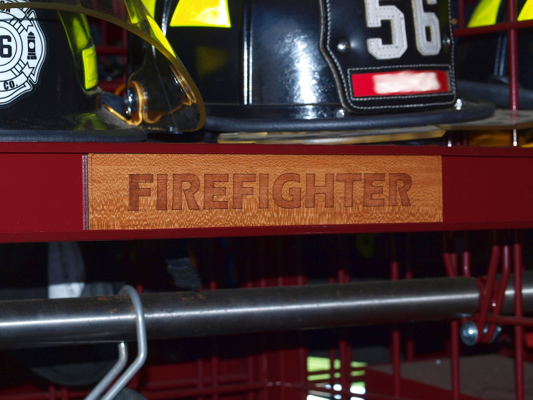 Rack Plaques: Custom Wood Name Plates for Firefighter Gear Grid Racks ...