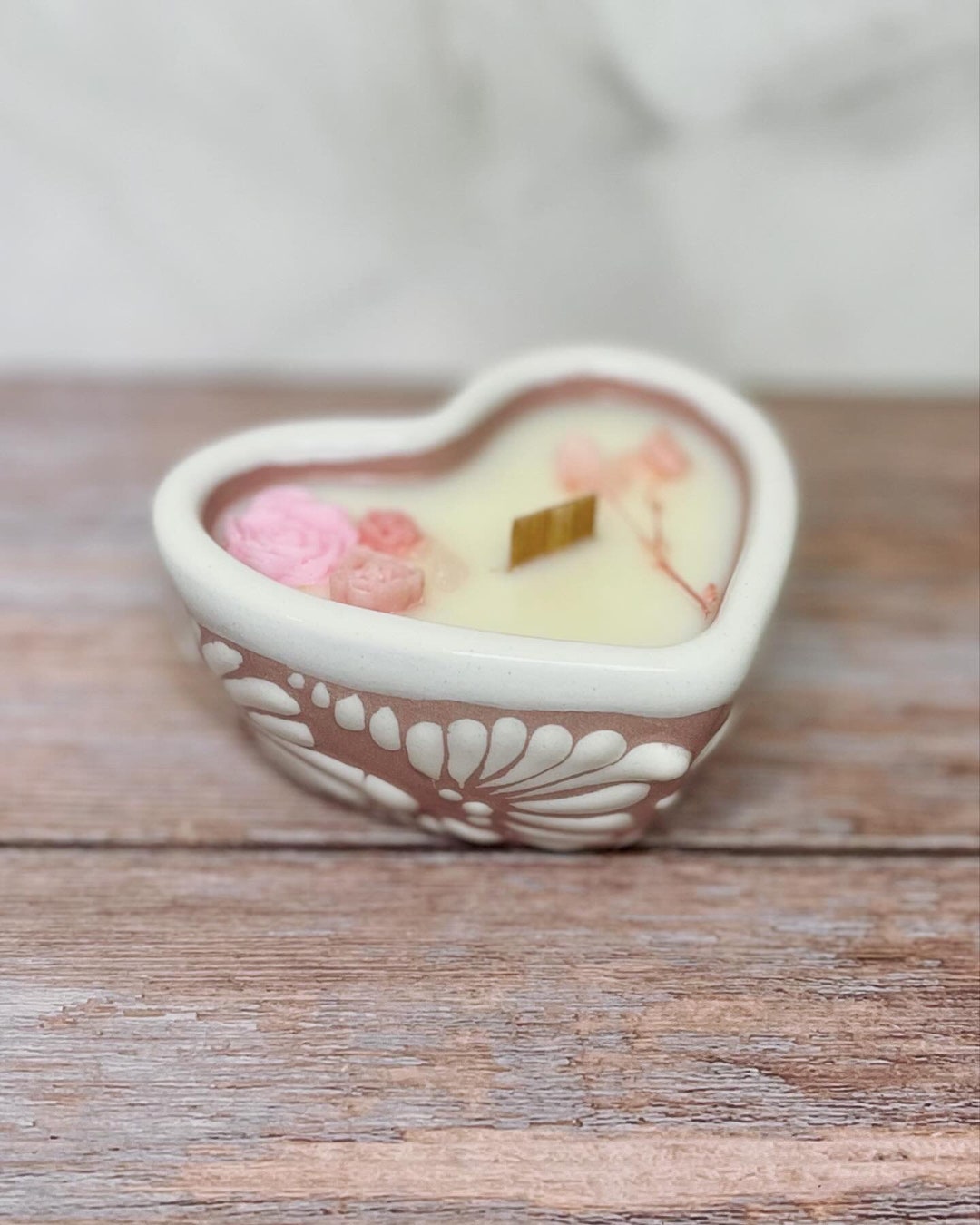 Mexican Charm : Talavera Heart Candle Jewelry Dish - Etsy