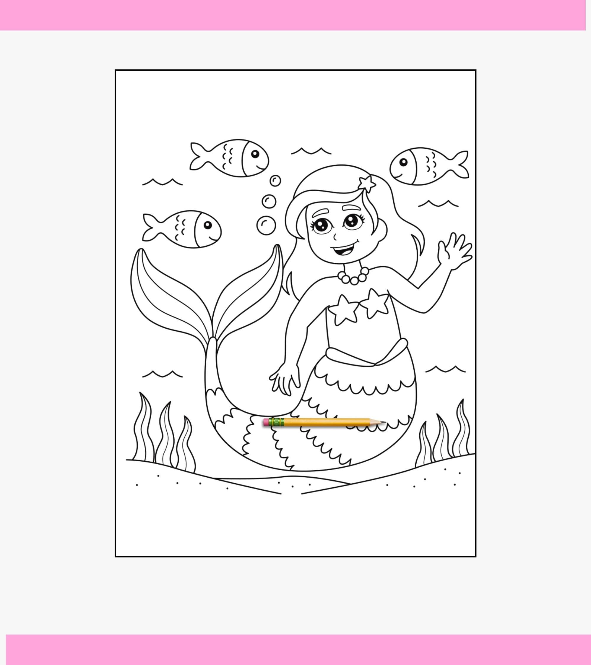 Coloring Pages for Kids: Mermaid Printable, Mermaid Activities ...