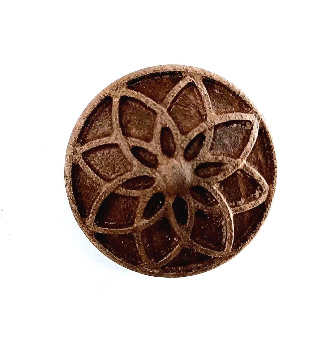 Carved Wooden Knob Handles, Natural Oak Wooden Knobs, Round Handles ...