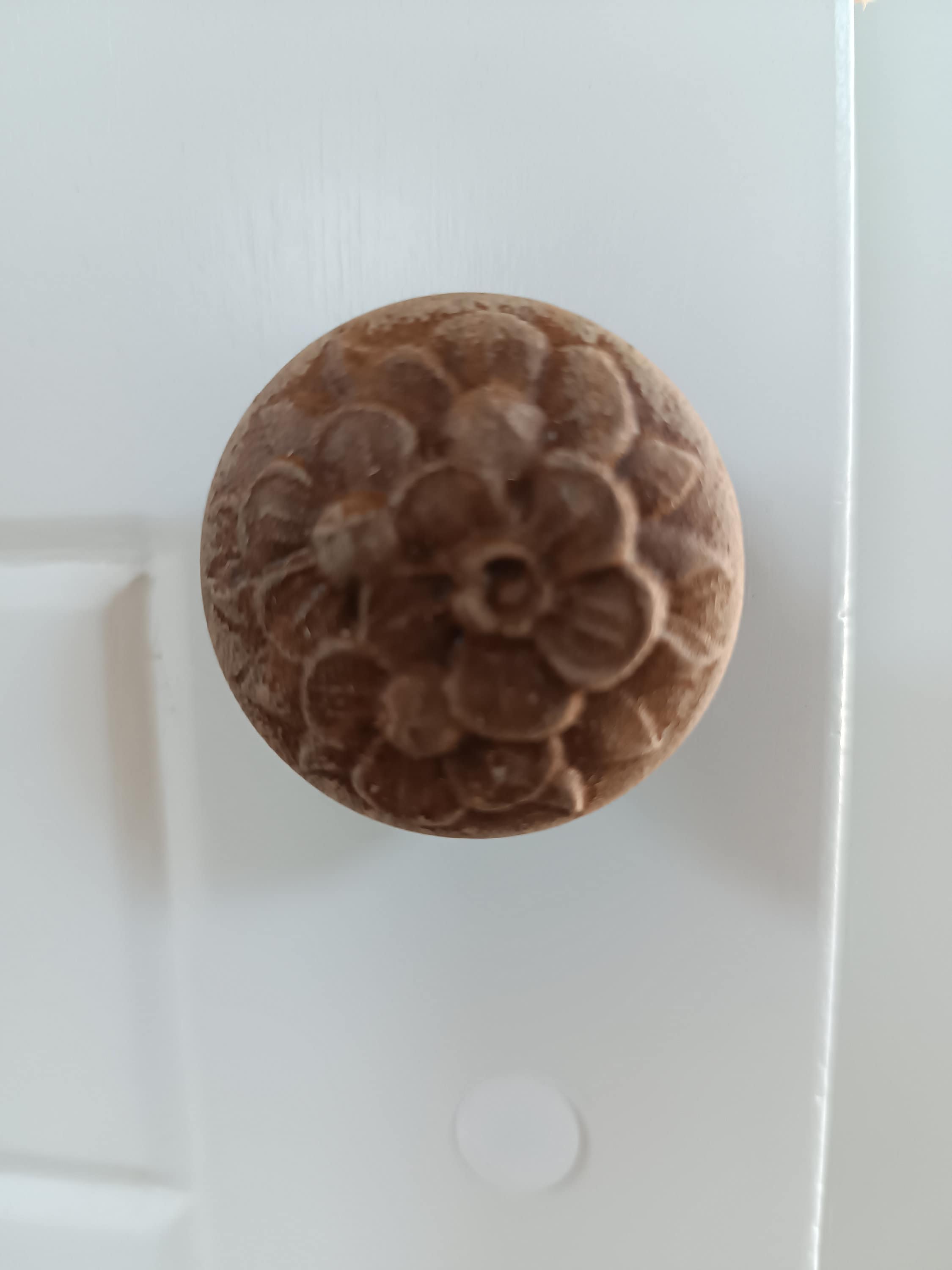 Carved Wooden Knob Handles, Oak Wooden Knobs, Round Handles, Cabinet Knobs, Beech Knobs, Vintage ...