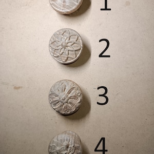 Carved Wooden Knob Handles, Oak Wooden Knobs, Round Handles, Cabinet Knobs, Beech Knobs, Vintage ...