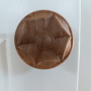 Carved Wooden Knob Handles, Oak Wooden Knobs, Round Handles, Cabinet Knobs, Beech Knobs, Vintage ...